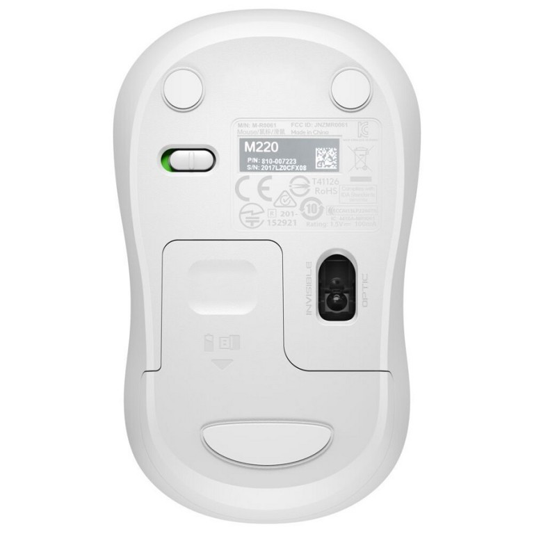 Logitech M220 Silent Mouse for Wireless, Noiseless Productivity, White ...