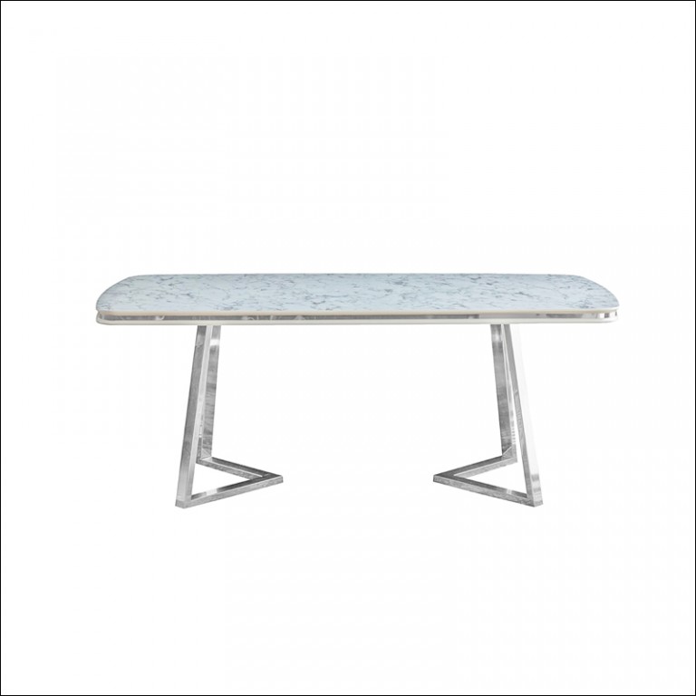 Trpezarijski sto Berlin MDF Beli mermer/Hrom noge 770-712 ...