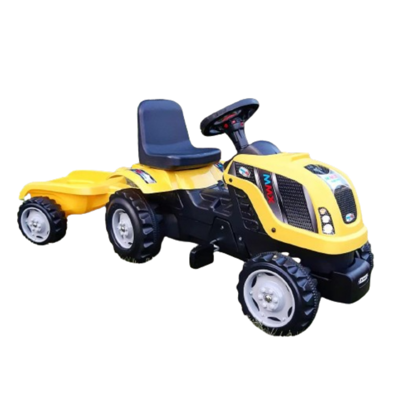 Traktor na pedale MMX sa prikolicom žuta | Dečiji automobili na pedale