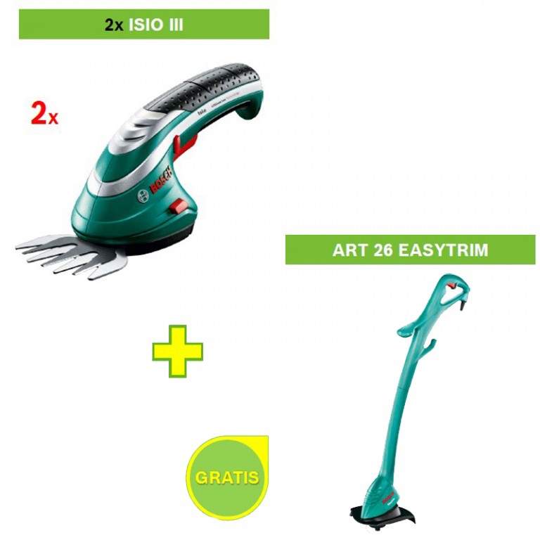 Akumulatorski baštenski trimer Bosch Isio III 2 kom + Trimer ART 26 ...