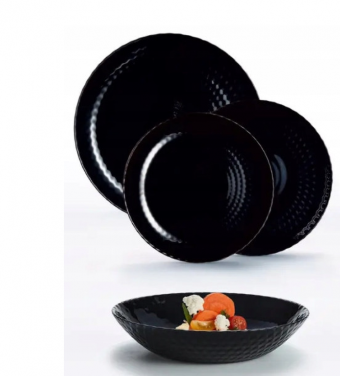 Set tanjira Luminarc pampile crni 18/1 | Tanjiri i šoljice