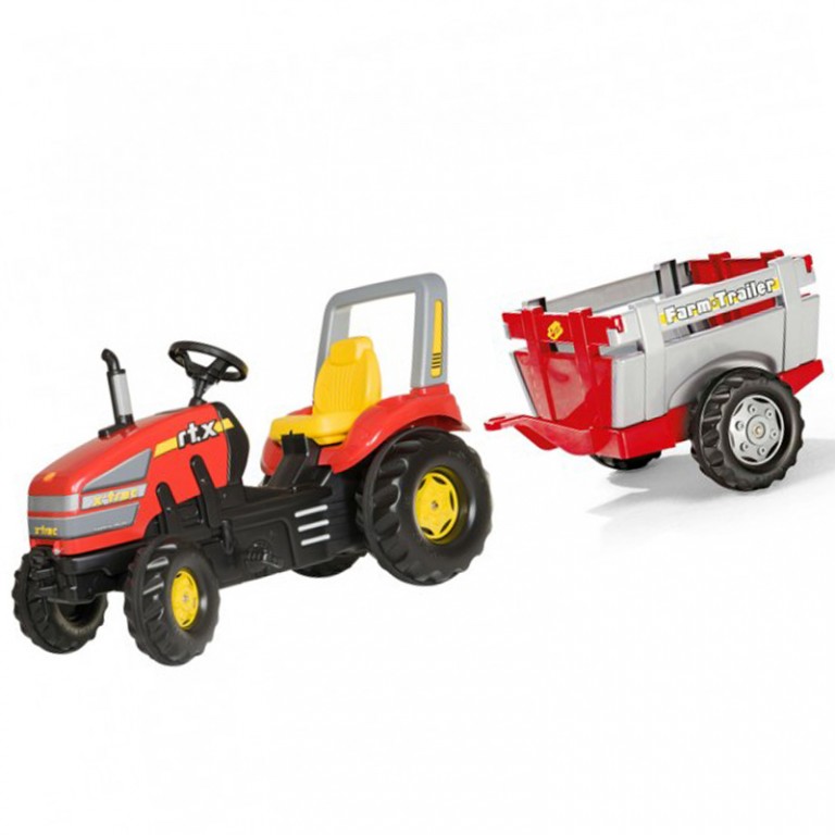 Traktor na pedale RollyToys X Track sa prikolicom i utovarivačem ...