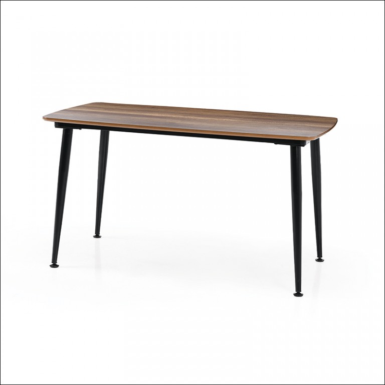 Trpezarijski sto Pekin Orah MDF/Crne noge 800×1400 mm | Trpezarijski ...