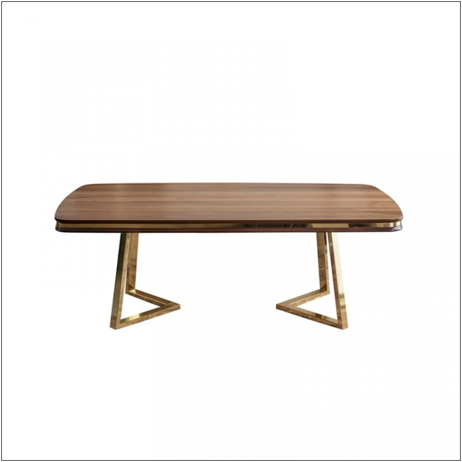 Klub sto Lisabon MDF Furnir Orah/Gold noge 800-504 | Olimp Sport