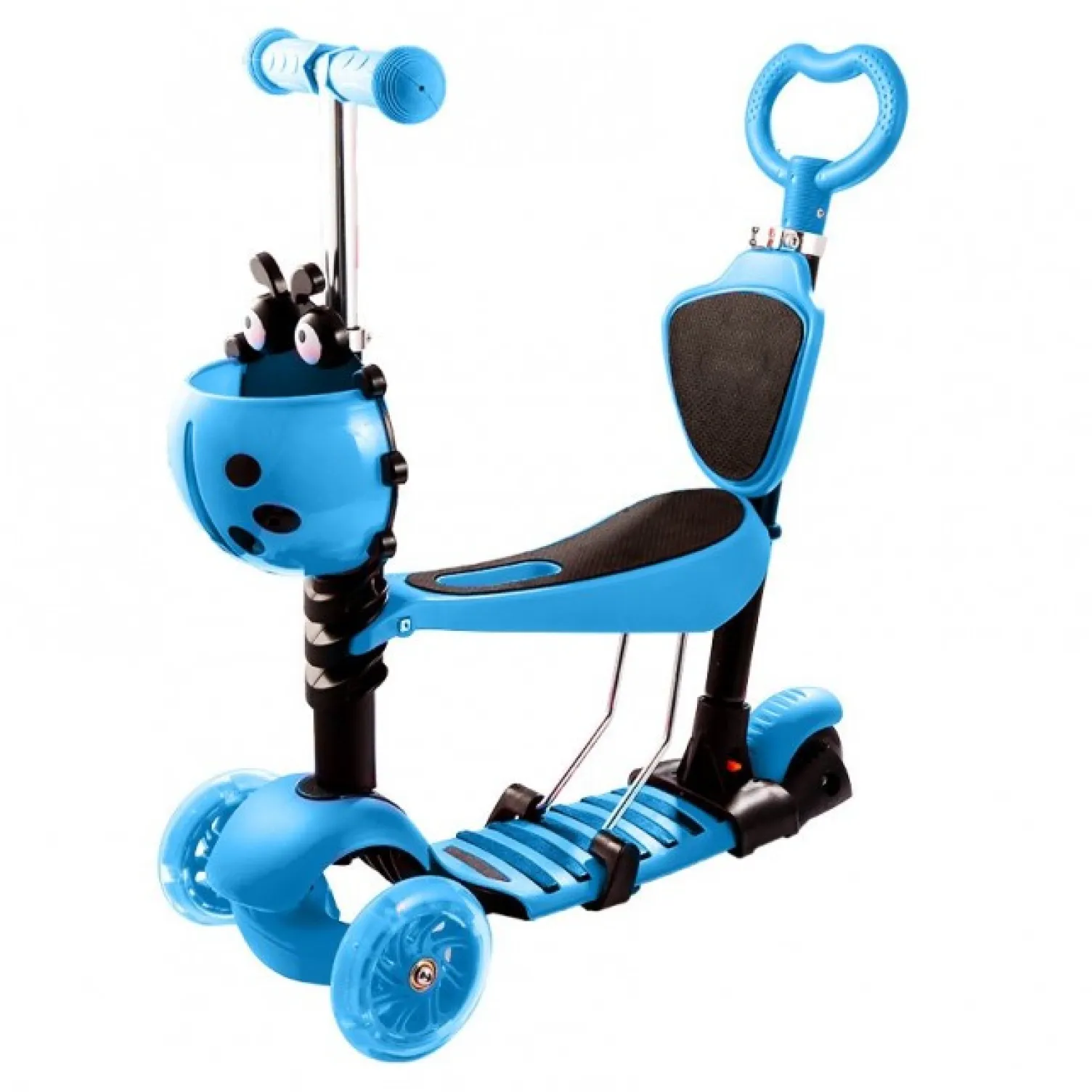 Trotinet za decu 5 u 1 sa sedištem i svetlećim točkovima Plavi | Olimp Sport